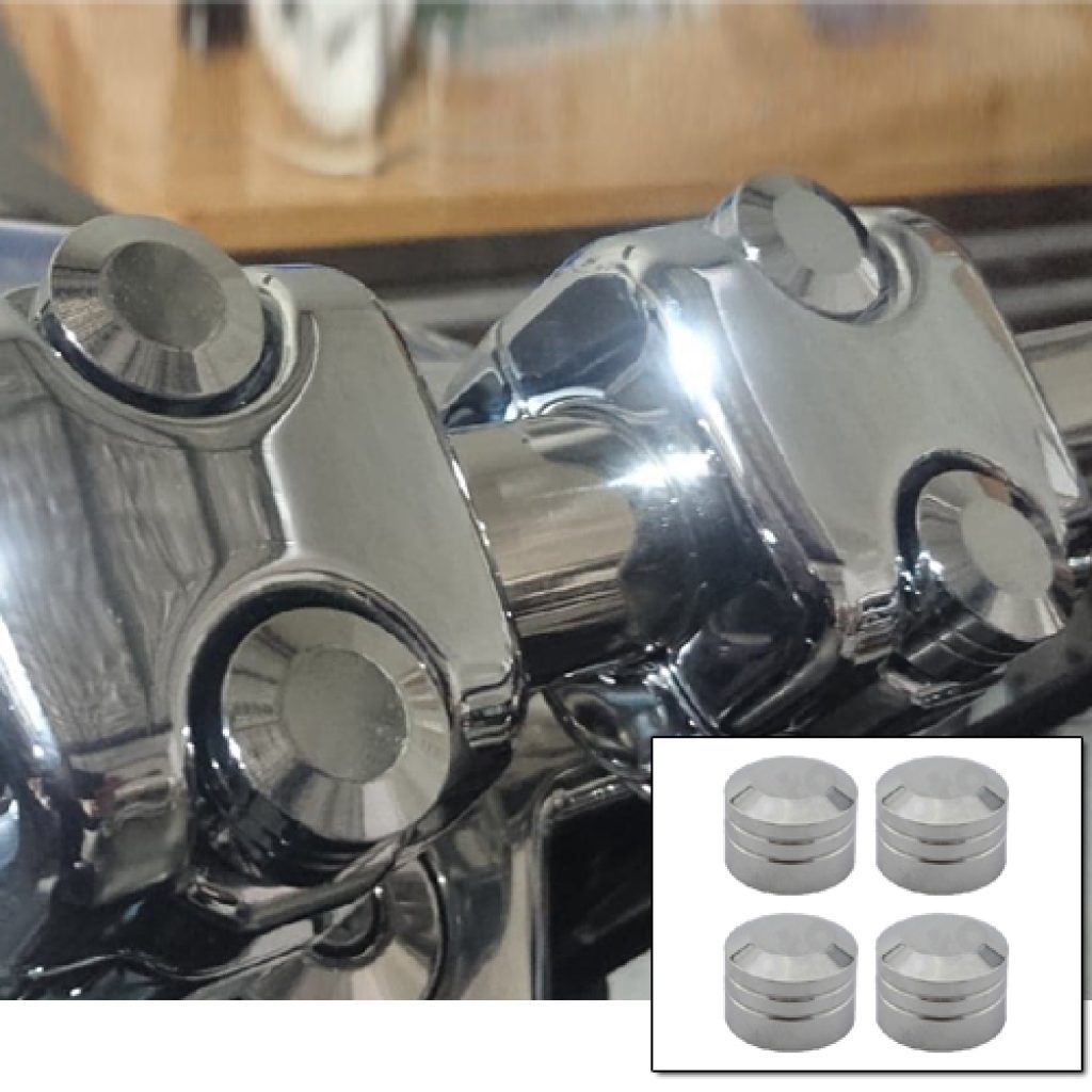 Handlebar Clamp Bolt Covers (Chrome PK4) - KPR Industries